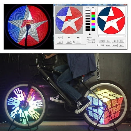 Rechargeable Wheel Lamp Programmable Led Bicycle Light Colorful Cycling ...