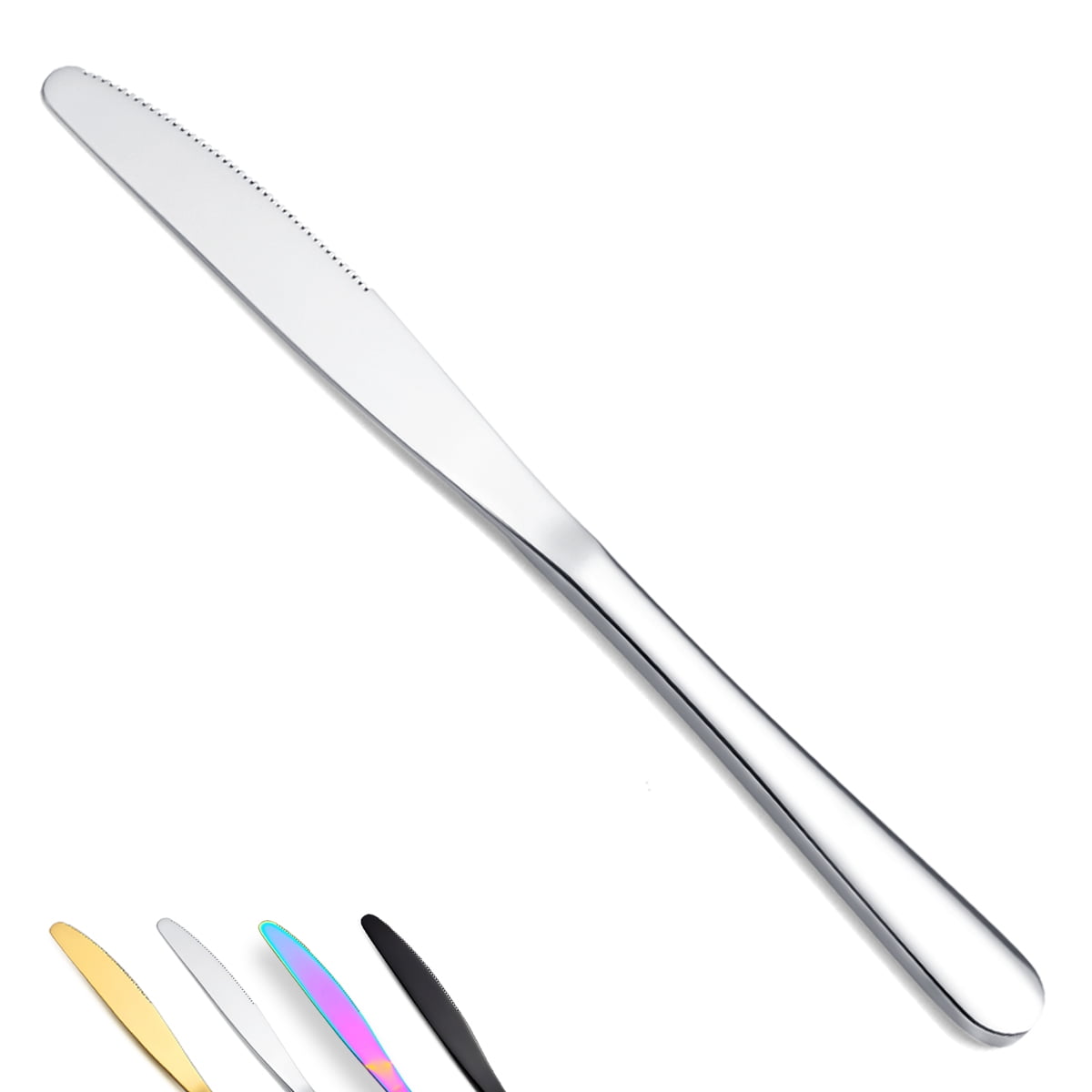 ReaNea Stainless Steel Cutlery Set - 8 Silver Dinner Knives, Kitchen ...