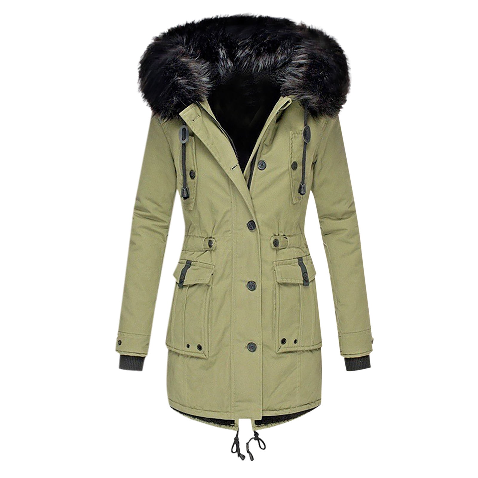 Click here for Aqestyerly Women Plus Size Winter Coat With Button... prices