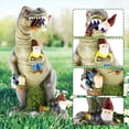 Molumo 14'' Garden Gnome - Dinosaur Eating Gnome, Resin T-Rex Statue ...