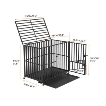 MoNiBloom 37" Alloy Steel Double Doors Heavy Duty Indestructible Dog ...