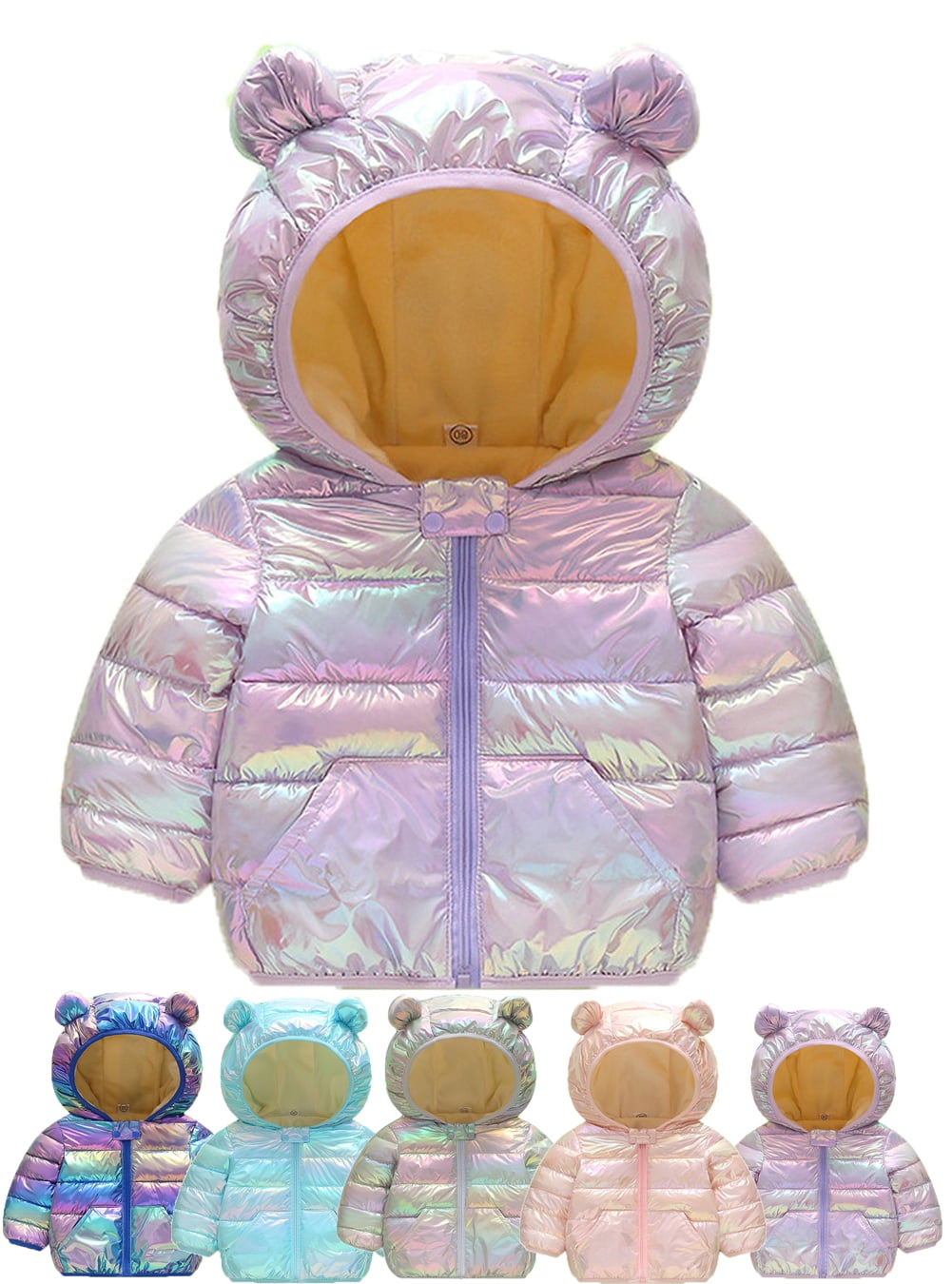 Kids Toddler Baby Boys Girls Coat Hooded Light Puffer Padded Jacket Windproof Outwear Snowsuit 0 ...