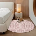 3.3ft Round Rug Pink Baroque Area Rugs for Living Room Bedroom Washable ...