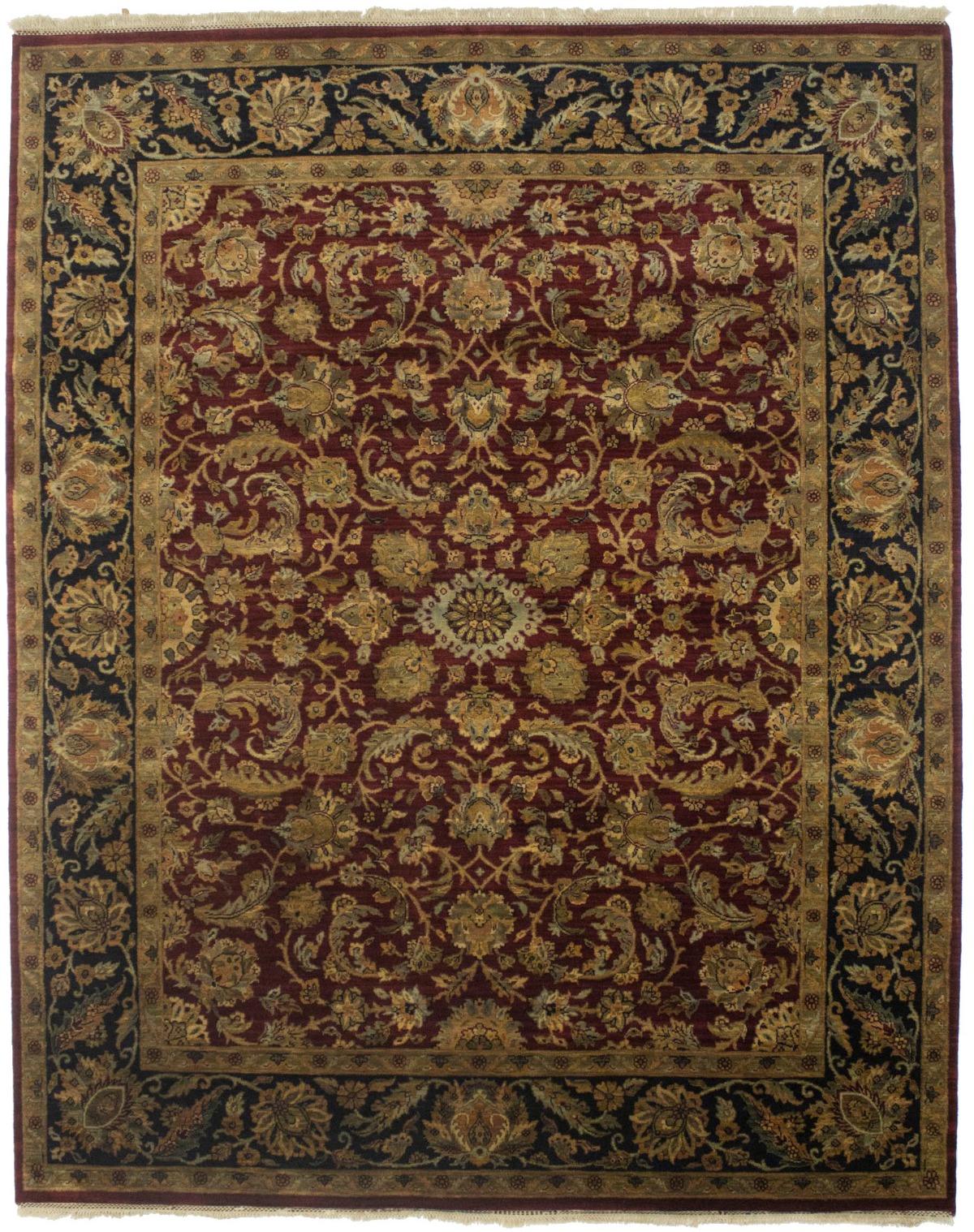 Maroon Red Floral 8X10 Agra Jaipur Oriental Rug - Walmart.com