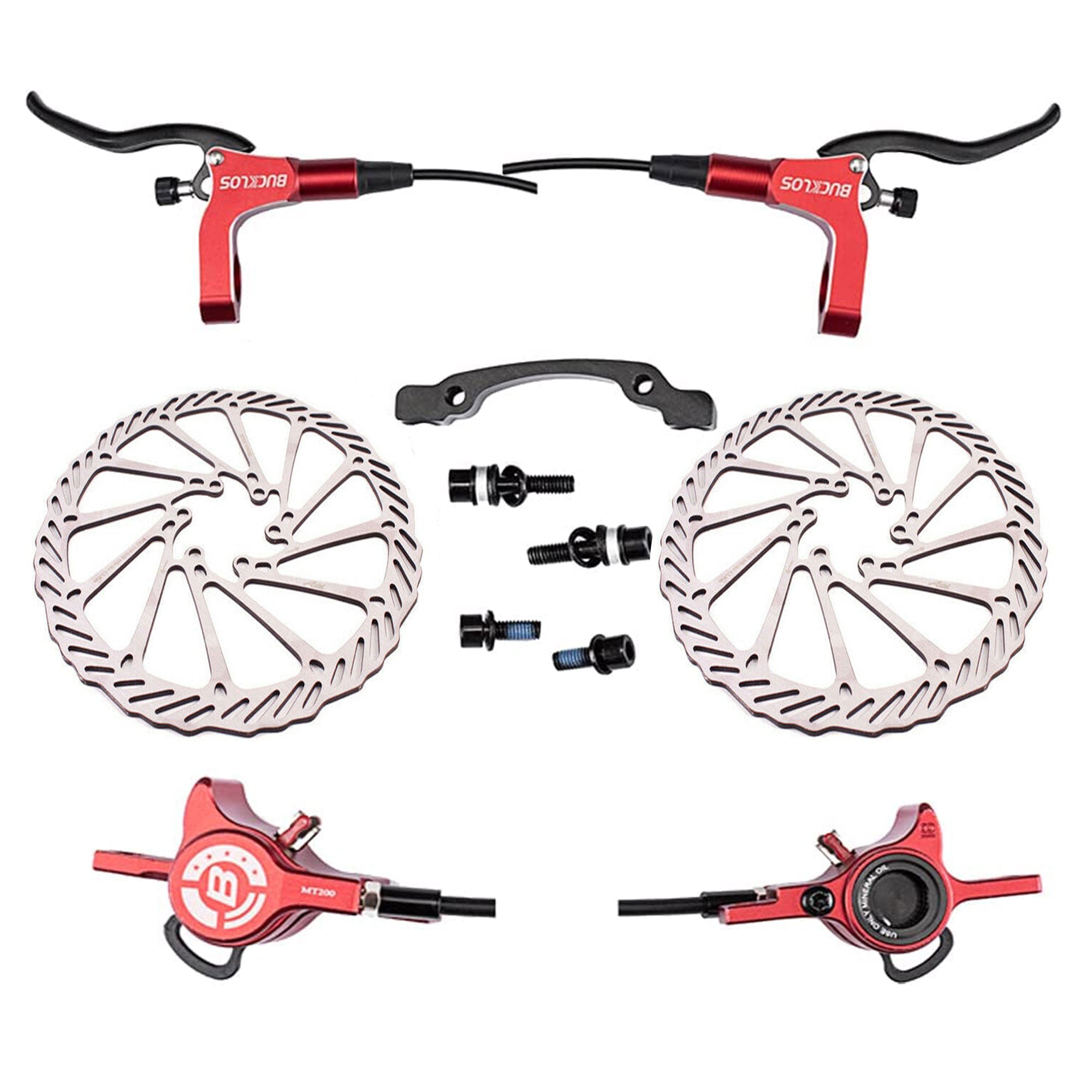 BUCKLOS Mountain Bike Hydraulic Disc Brakes Set Left Front Right Rear ...