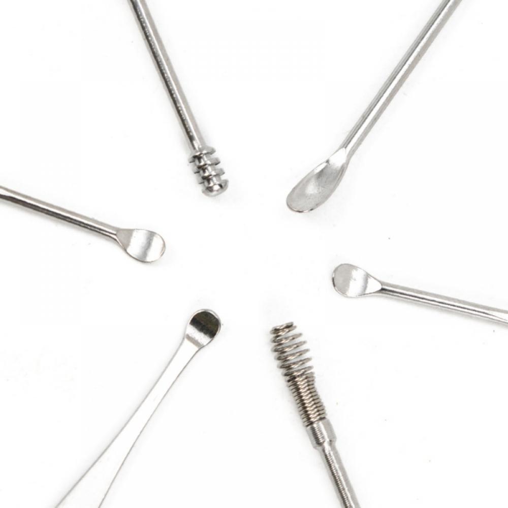 6pcs/set Earwax Picker Kit Stainless Steel Earpick Wax Remover Curette ...