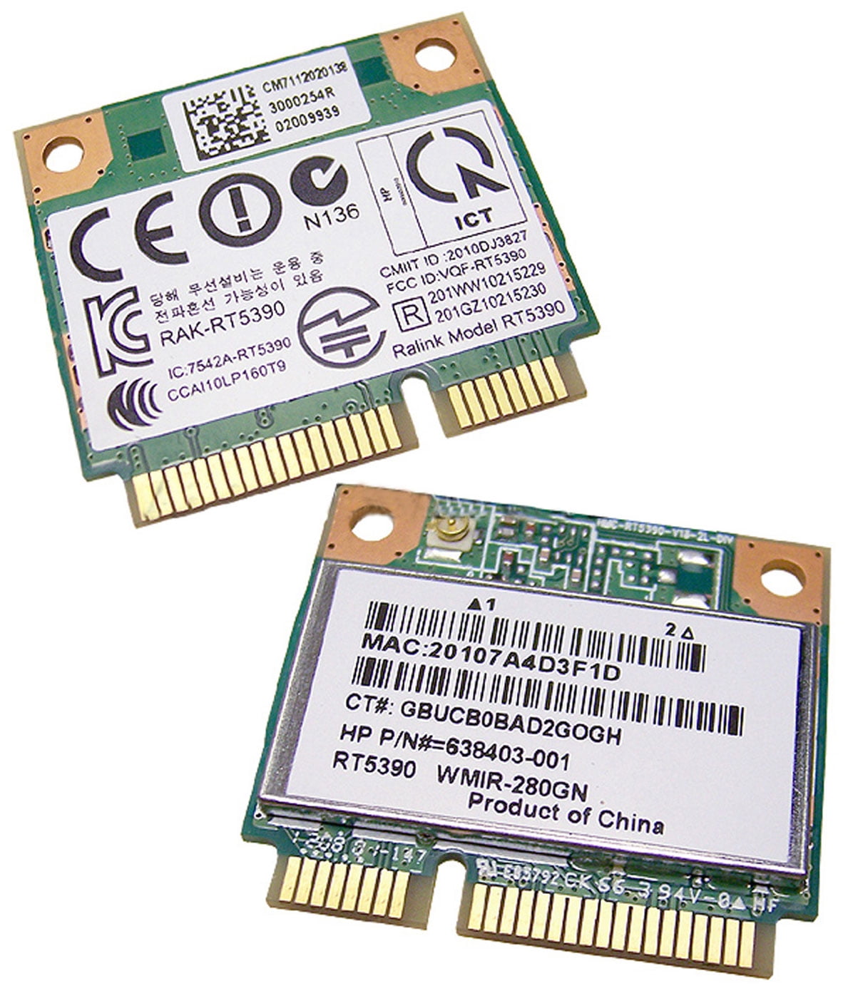 Lot-10 802.11bgn RT5390 WiFi Card WN6605RH-H8-L10 WN6605RH V01 WLAN ...