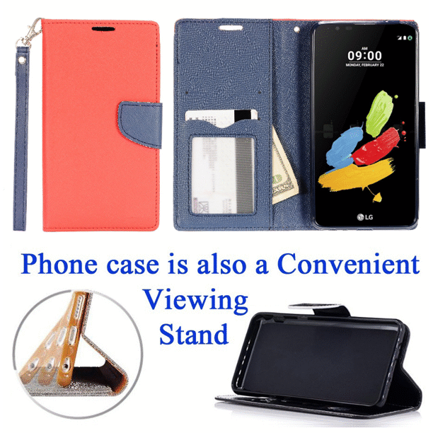for LG Stylo 2 - 2 V - 2 PLUS Case Phone Case Hybrid 2-Tone Wallet Kick ...