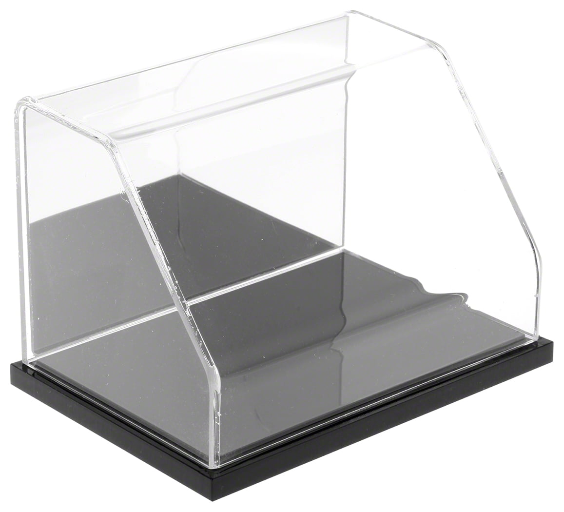 Plymor Clear Acrylic Slanted Front Display Case with Black Base (Mirror ...