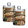 4PCS Clear Storage Jars Cotton Swabs Cans Translucent Plasticental ...