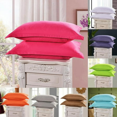 Solid Color Pillow Case Full Cotton Bed Pillowcase 48cmx74cm Pillow ...