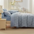 EMME Boho 5-Piece Tufted Dusty Blue Comforter Bedding Sets, Twin ...