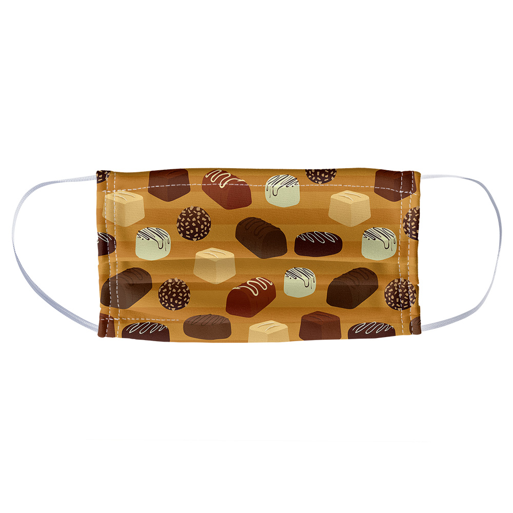 Gourmet Chocolate Candy Sweets Pattern 1-Ply Reusable Face Mask ...