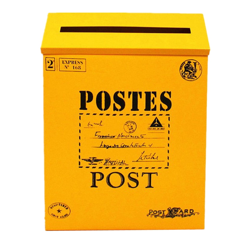 Outside Letterbox Letter Post Mail Box Magazines Newspaper Box - Yellow ...