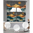 Abstract Mountain Kitchen Curtains Set for Windows 3 Piece Cafe ...