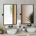 MAYEERTY 24x31 Inch Black Metal Right Angle Wall Mounted Mirror for ...