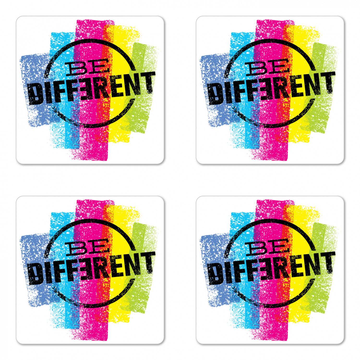 Saying Coaster Set of 4, Be Different Motivation Statement Creative ...