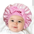 2Pcs Pink Baby Bonnet, Newborn Sleeping Cap Accessories, Infant Satin ...