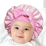 Guuyoo Baby Bonnet, Silky Satin, Adjustable Size, Soft Wide Band, Pink ...
