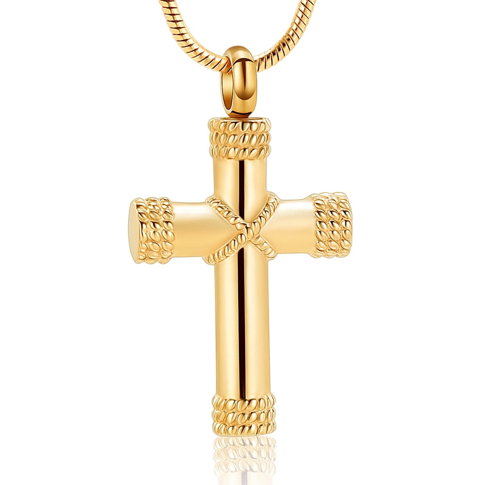 Constantlife Rope Winding Cross Cremation Jewelry for Ashes Urn ...