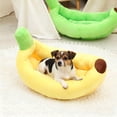 2027 Banana Bed for Dogs & Cats, Fluffy Boat Shape Pet Bed with ...
