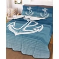 Anchor Quilts Bedding Set King Size Blue Gradient Lines Lightweight ...