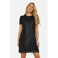Yumi Dripping Sequin Tunic Dress - Black, 18 - Walmart.com