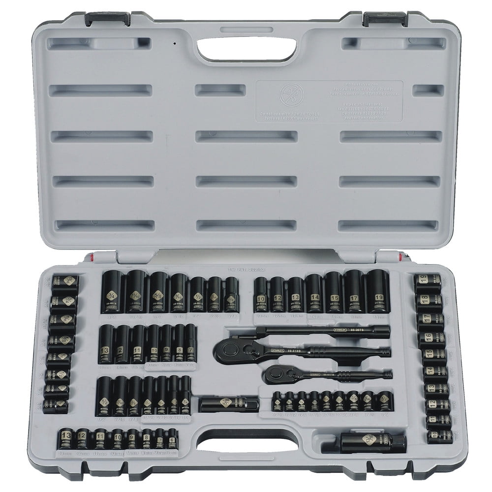 Stanley 92-824 69-Piece Black Chrome Socket Set - Walmart.com