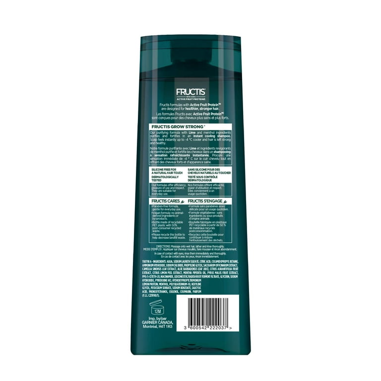 Garnier Fructis Shampoo Label