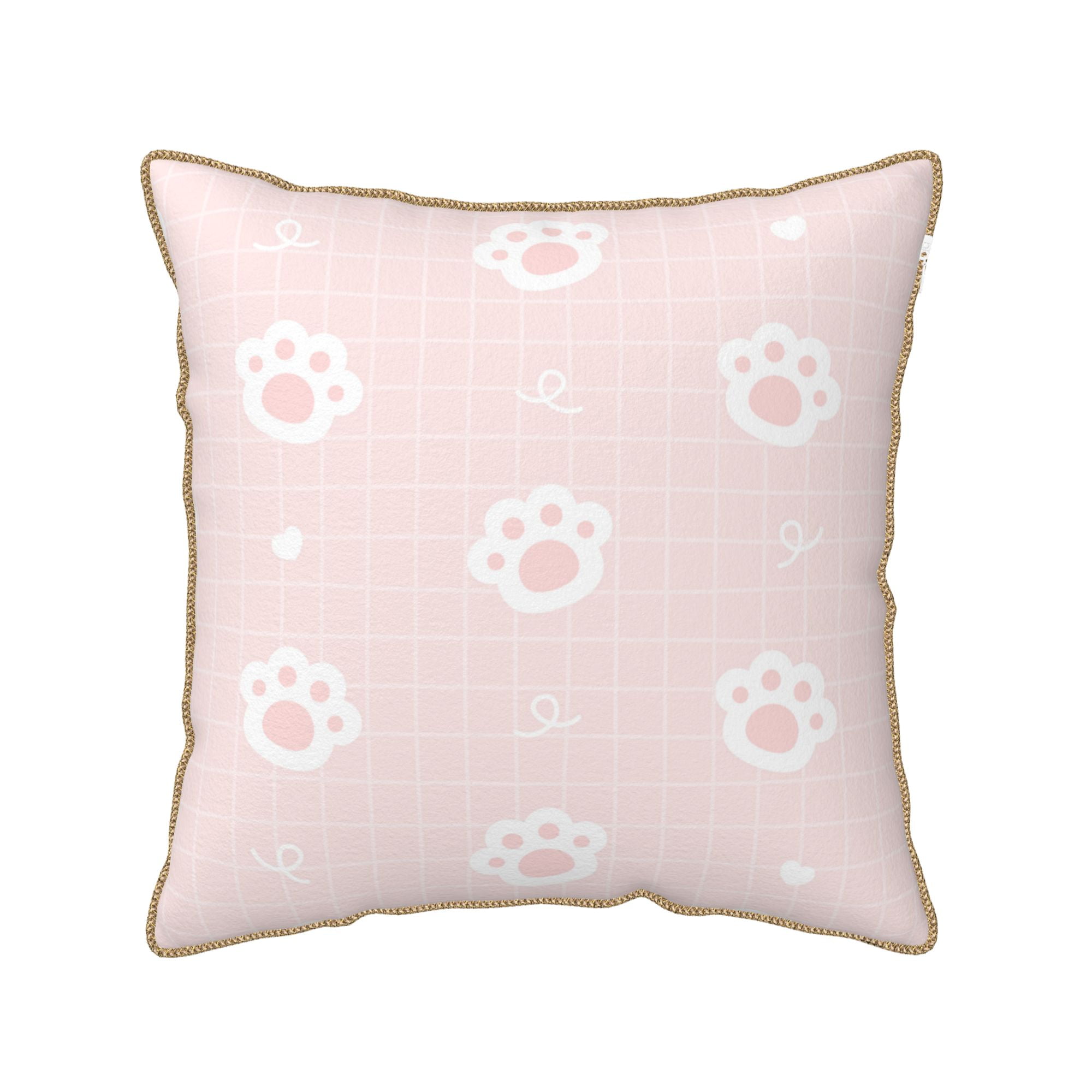 ZNDUO Cute Cat Pink Paws Footprint Throw Pillows, Throw Pillows for ...