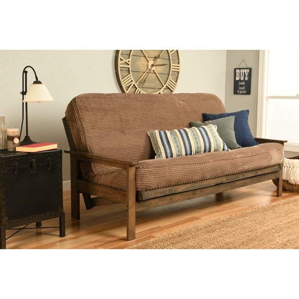 Albany Futon in Rustic Walnut Finish, Multiple Colors - Walmart.com