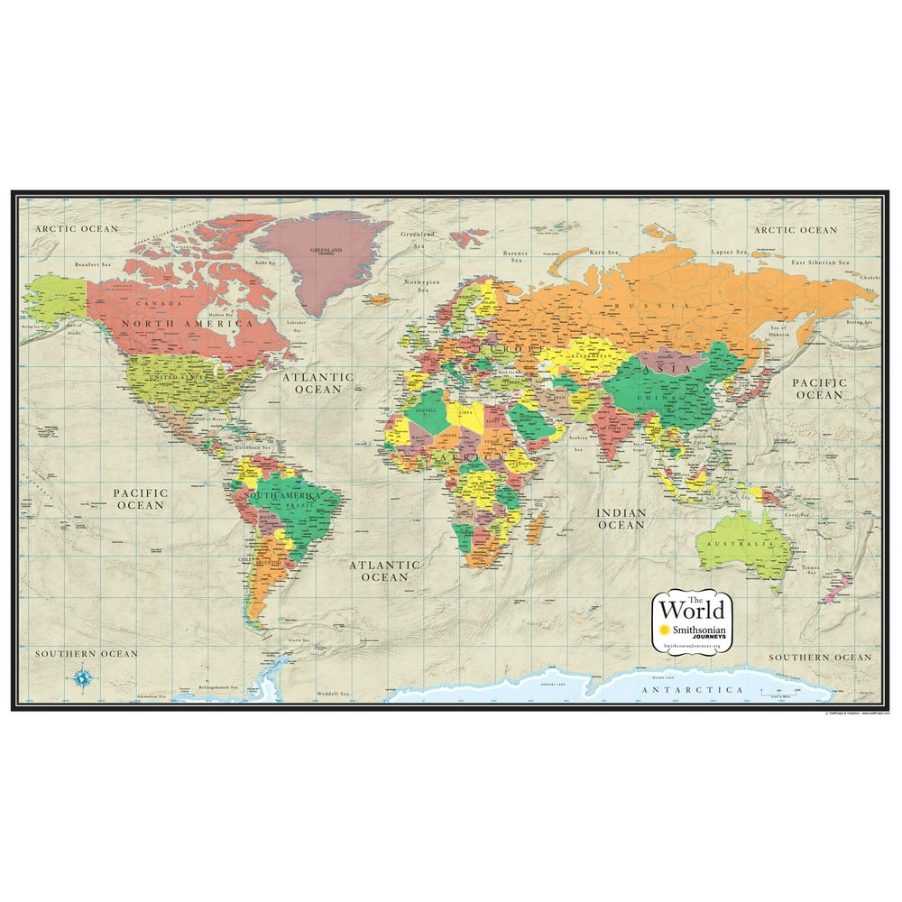 Laminated Map Of The World - Map