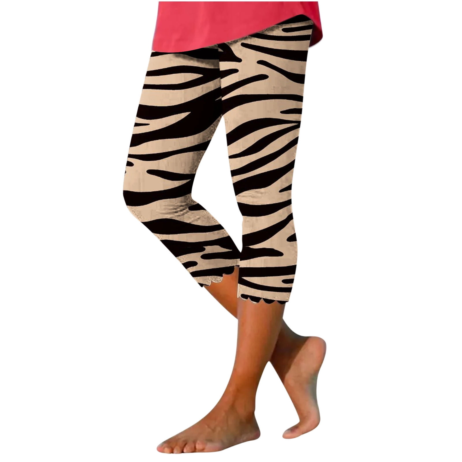Women's Stretch Capri Leggings Under Tunic Tops and Dress Graphic Print ...