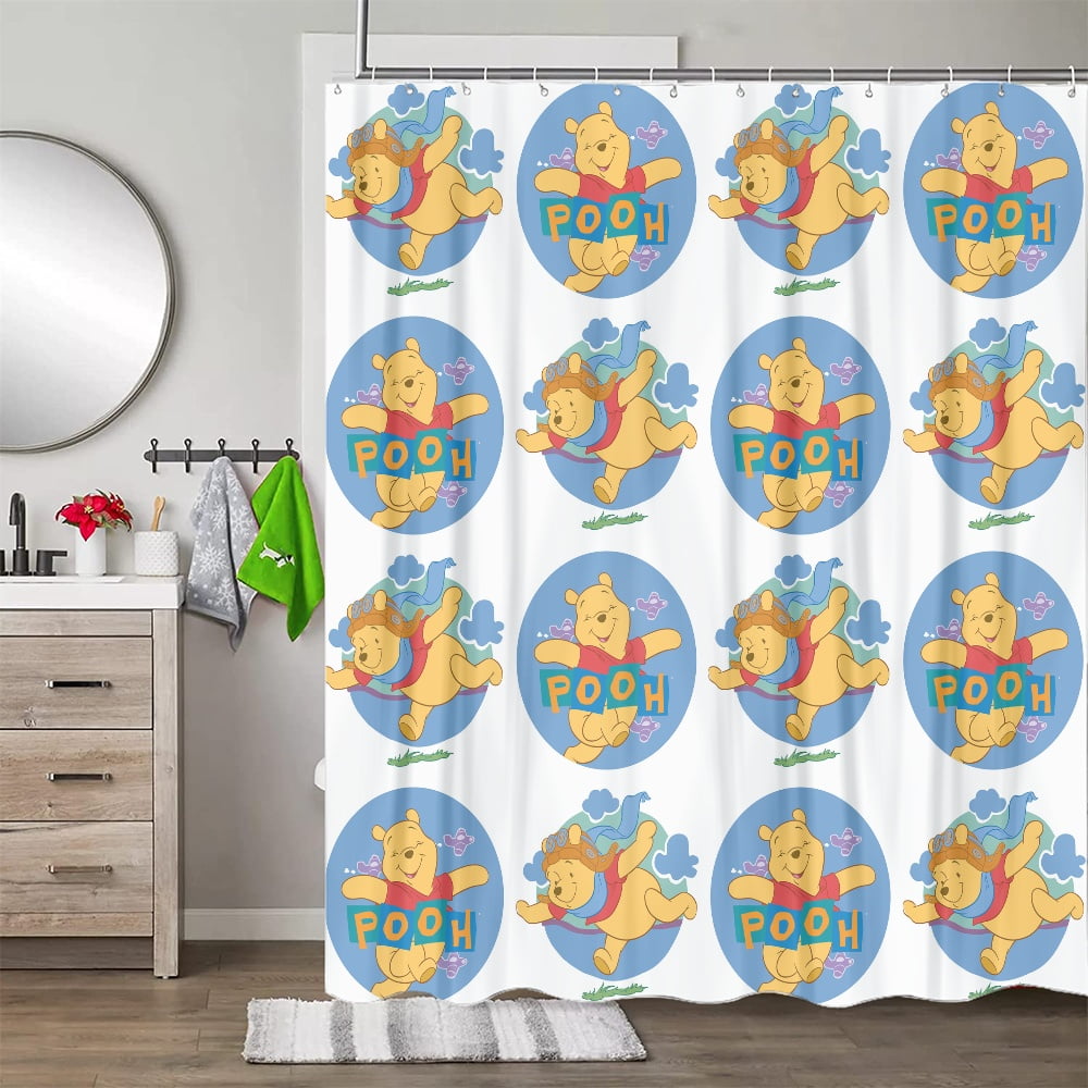 Winnie the Pooh 60x72 Inch Bathroom Shower Curtain Fabric Waterproof ...