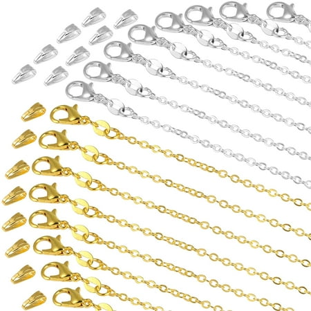 36 Packs Necklace Chains Silver Plated and Gold Plated DIY Chain ...