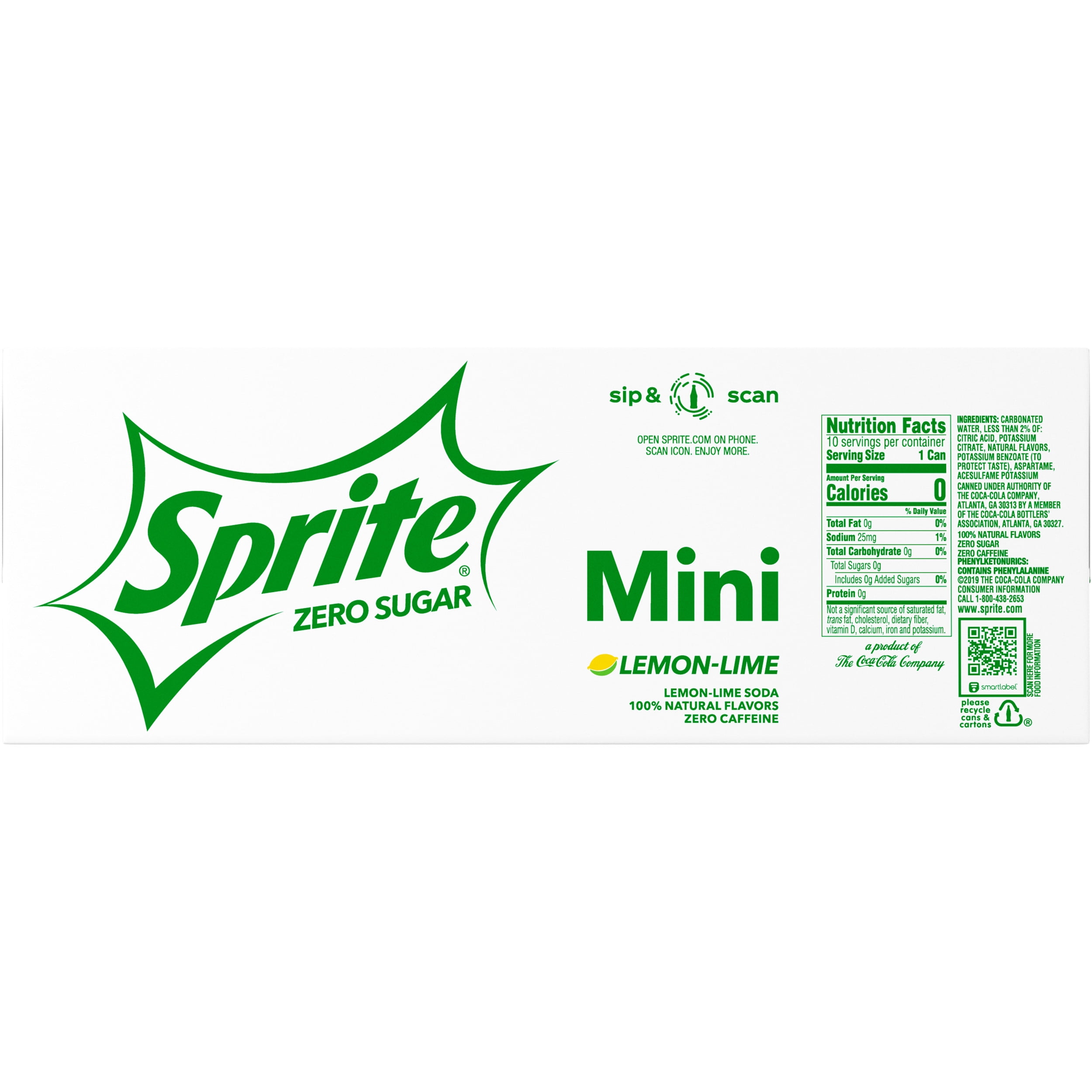 Buy Sprite Zero Sugar Lemon Lime Diet Soda Pop Soft Drinks, 7.5 fl oz ...