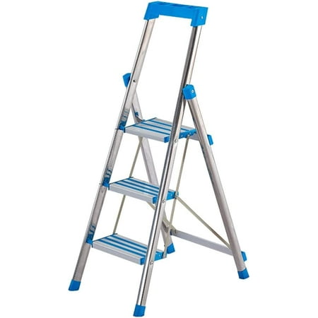 Step ladders Foldable 3/4 Step Ladder Folding Step Stool with Aluminum ...