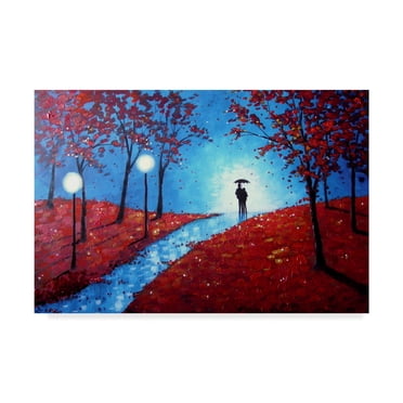 Trademark Fine Art 'Autumn Moonlight' Canvas Art by Angie Livingstone ...