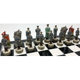 World War 2 US GERMANY Chess Set W/ 15" BLACK WHITE GLOSS BOARD WW2 ...
