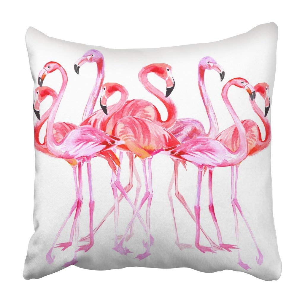 ARTJIA Pink Africa Flamingo Tropical Bird Bright Pattern Watercolor ...