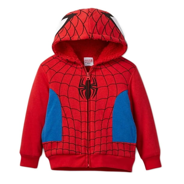 Marvel - Spider-Man Sherpa Fleece Hoodie (Toddler Boys) - Walmart.com ...