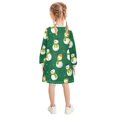 Christmas Snowman Design Girls'long-sleeved dress Thickened A-dress ...