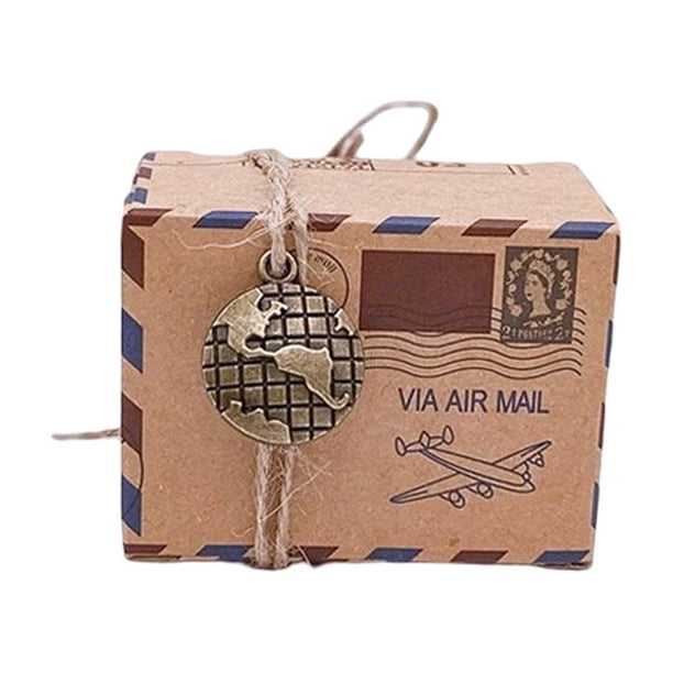 justharion 50pcs Box Earth Vintage Kraft Candy Travel Boxes Favors ...