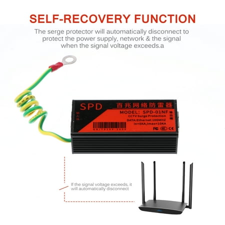 Surge Protector RJ45 100Mbps Network Lightning Protection Device ...