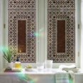 Brown Window Privacy Film, Boho Diamond Pattern Border Rustic ...