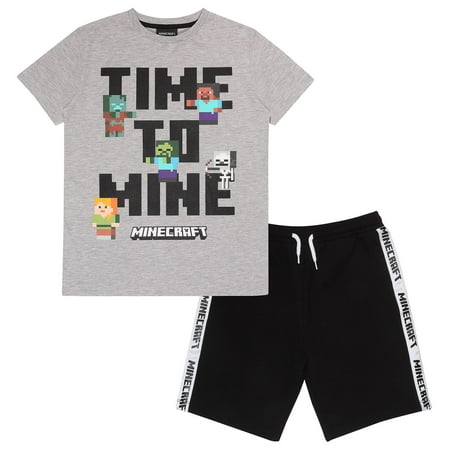 Boys Minecraft Shorts and T Shirt Set Time to Mine Set Official ...
