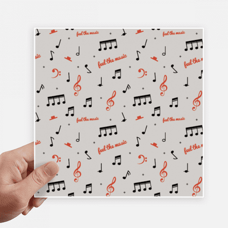 Red And Black Music Notes Sticker Square 20cm Wall Suitcase Laptop ...