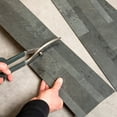 Aspect Peel and Stick Stone Overlay Kitchen Backsplash Sample- Charcoal ...
