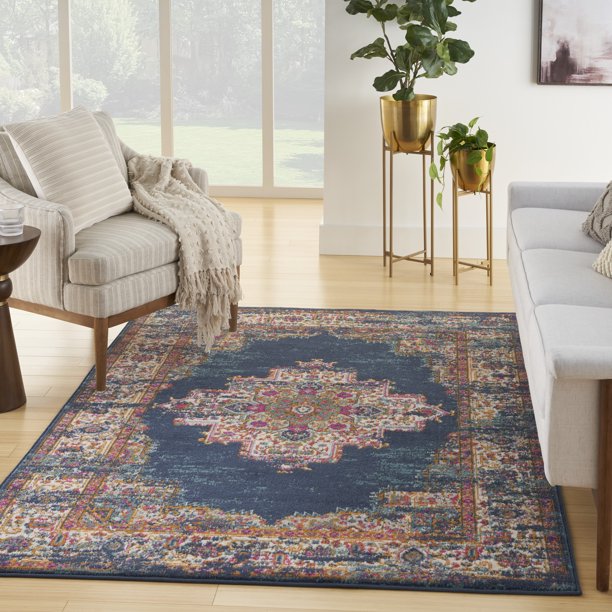 Nourison Passion Persian Navy 8' x 10' Area Rug, (8x10) - Walmart.com
