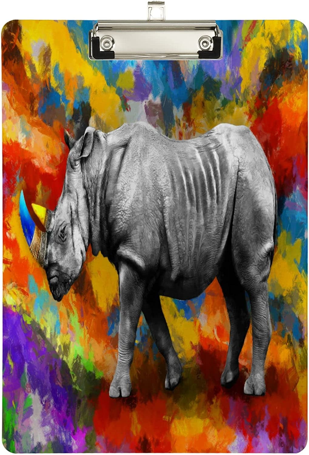 FMSHPON Artist Rhinoceros Colors Painting Clipboard Hardboard Wood ...